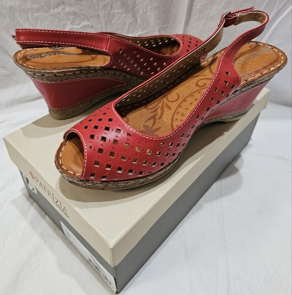 Spring Step | Shoes | Nib Patrizia By Spring Step Red Lasercut Wedge ...